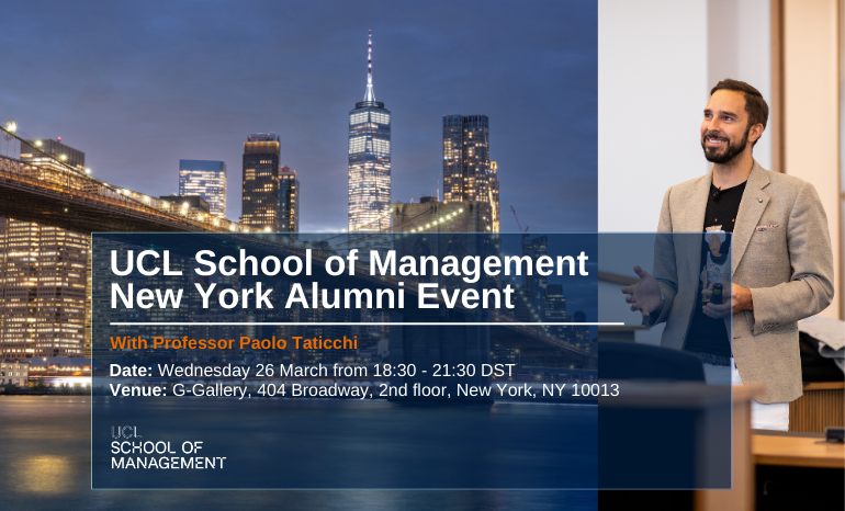 UCL School of Management's upcoming alumni reunion in New York City | UCL School of Management